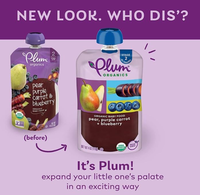 Plum Organics | Stage 2 | Organic Baby Food Meals [6+ Months] | Fruit & Veggie Variety Pack | 3.5 Ounce Pouch (Pack Of 18)