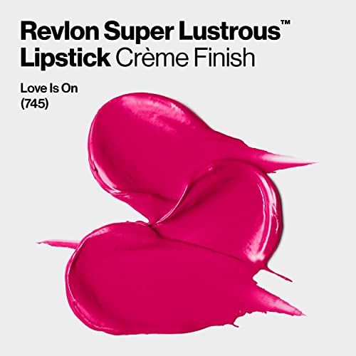 Revlon Super Lustrous Lipstick, Creamy Formula For Soft, Fuller-Looking Lips, Moisturized Feel, 745 Love Is On, 0.15 oz