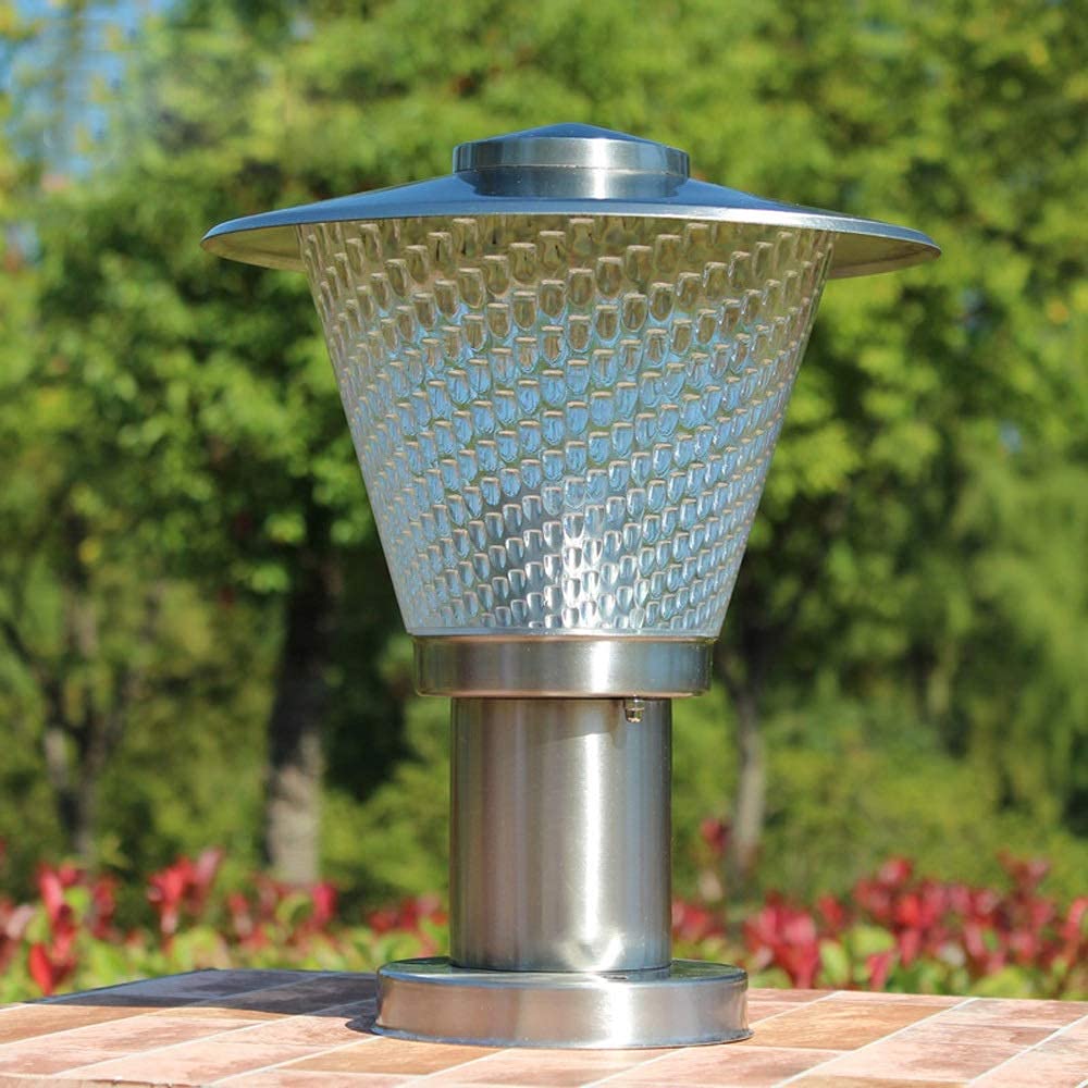 HSCW Modern Minimalist Creative Lawn Lamp Outdoor Lighting Column Lamp Courtyard Waterproof Decoration Post Lamp Home Garden Stainless Steel Anti-Rust Pillar Light E27