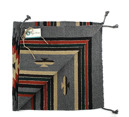 Onyx Arrow Southwest Area Rug, 20 x 40 Inches, Center Diamond, Gray/Black/Multi