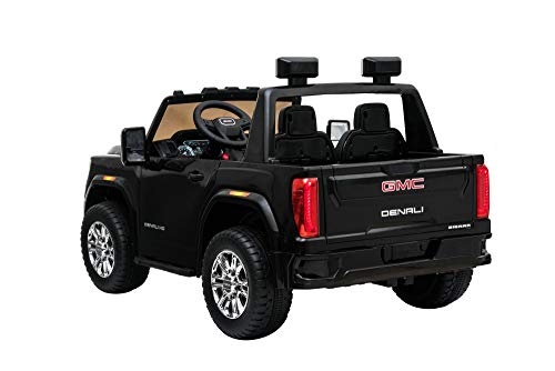 DAKOTT GMC Sierra Denali HD Two Seater 12 Volt Ride-On Truck w/ 2.4G Remote Control, LED Lights, Horn, Music, MP3/USB, Storage Box, Spring Suspension, Electric Vehicle for Kids .