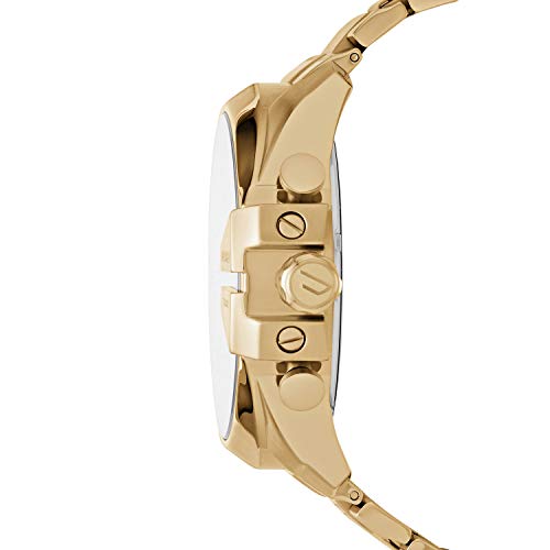 Diesel Men's 51mm Mega Chief Quartz Stainless Steel Chronograph Watch, Color: Gold (Model: DZ4360)
