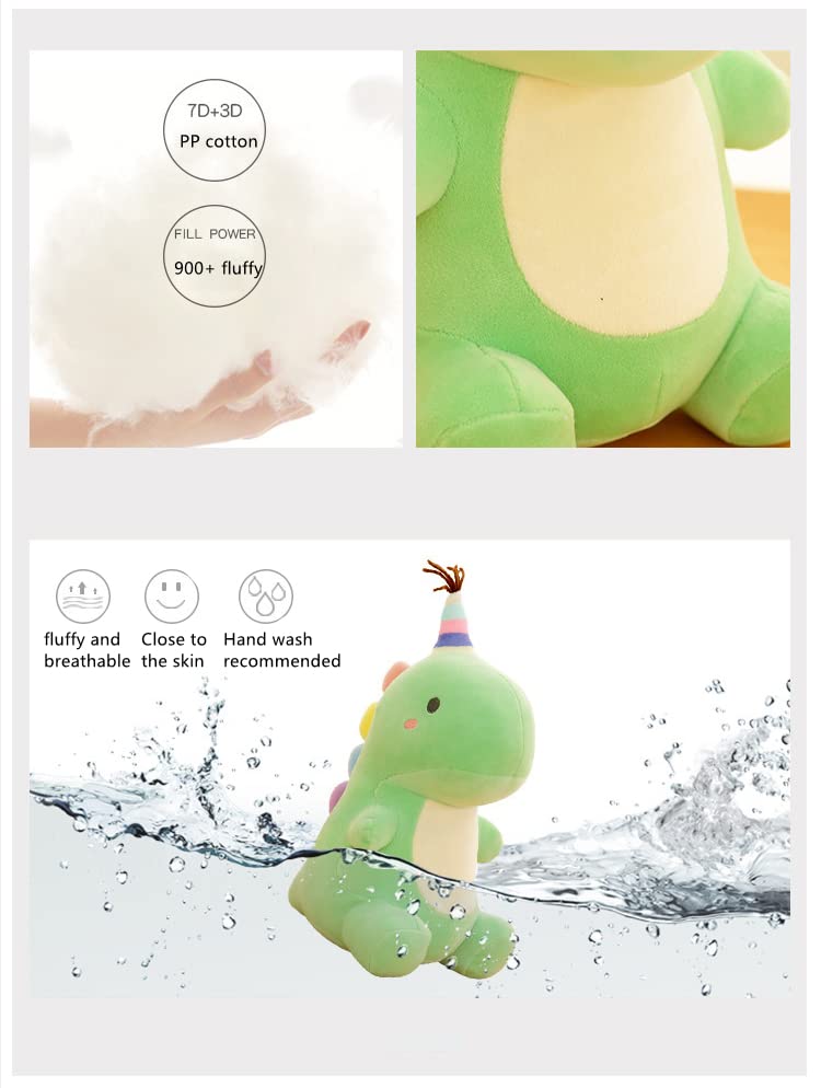 FSLMY Dinosaur Plush Toy Soft Stuffed Cute Animal Dinosaur Plush Doll As A Boy Girl Birthday Gift Halloween (Blue, 11.8 inch)