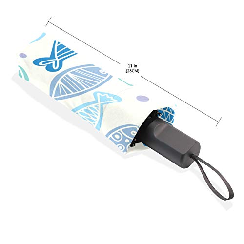 Umbrella Folded Marine Cute Fish Kids Underwater Windproof Travel Wind Umbrella Rain & Wind Resistant Compact And Lightweight For Business And Travels