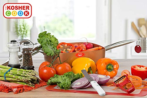 The Kosher Cook Paring Knife, Sharp Kitchen Knife, Ergonomic Handle, Pointed Tip, Color Coded Kitchen Tools (Pack of 3)