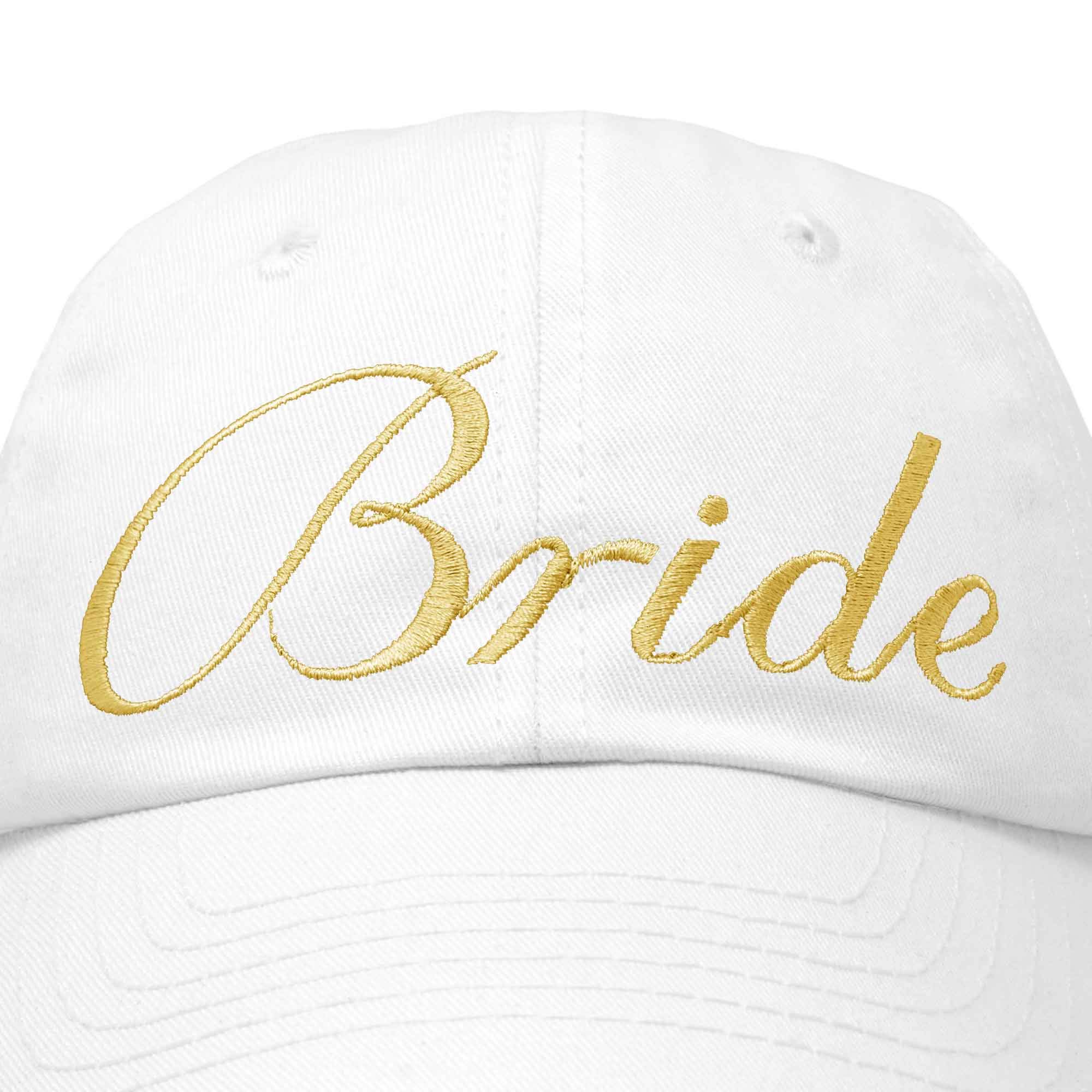 DALIX Bachelorette Party Hats Bride Squad Dad Caps Wedding Bridal Shower White