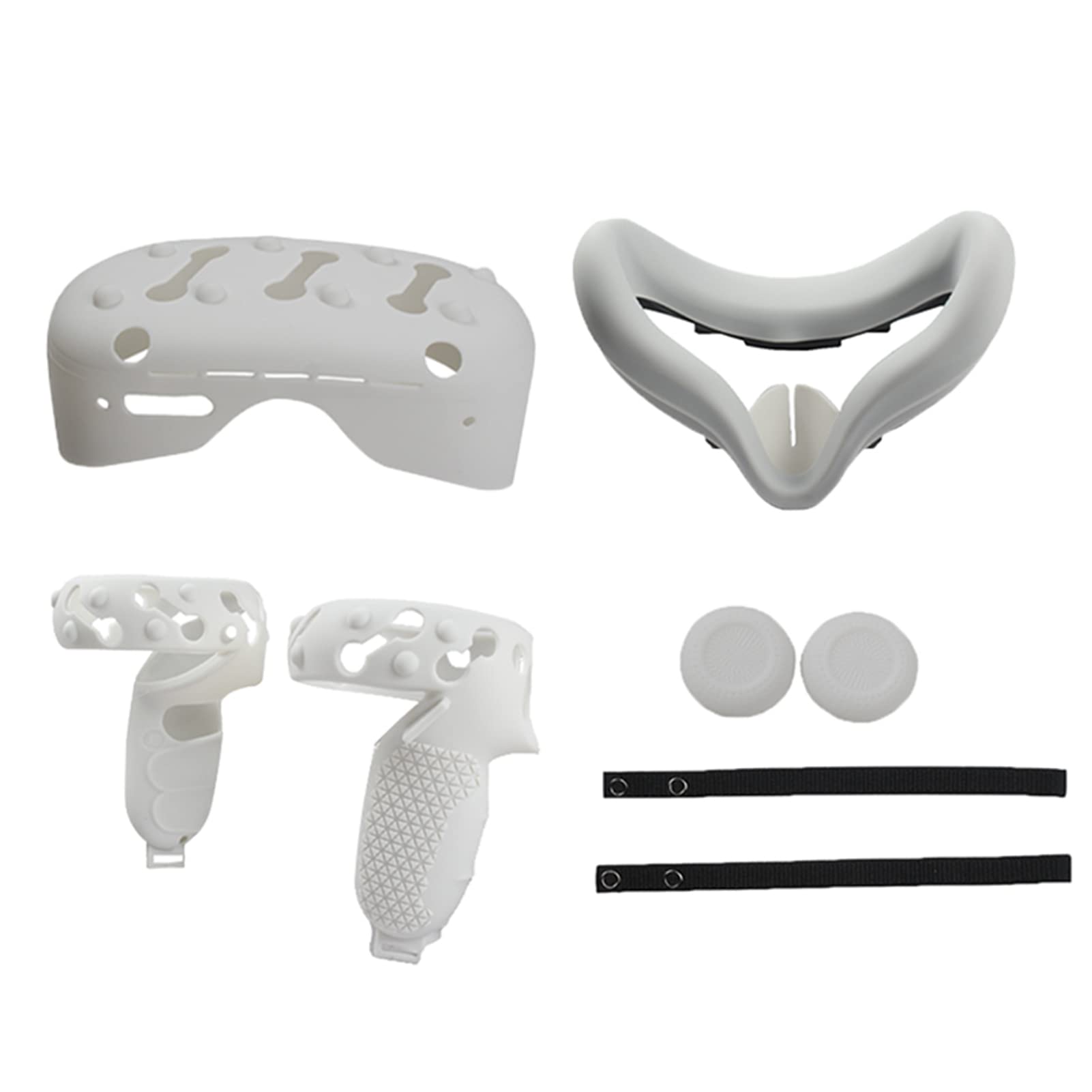 LKEREJOL Touch Controller Grip Cover with Silicone Face Protector Cover for Oculus Quest 2, Protective Lens Cover and Silicone Handle Strap, Handler Cover Accessories for Oculus Quest 2(Grey)
