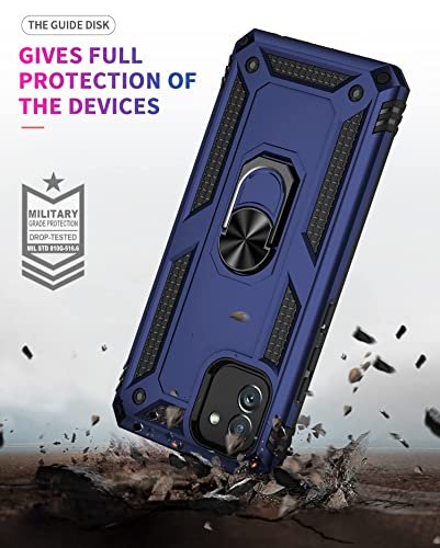 DINGXIN Galaxy A03 Case, Samsung A03 Phone Case, [Military Grade] Metal Ring Stand Car Mount Shockproof Protective Case for Samsung Galaxy A03 (Blue)