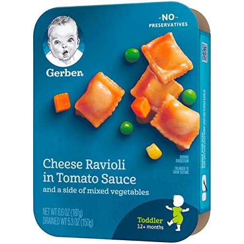 Gerber Graduates Cheese Ravioli in Tomato Sauce with Mixed Vegetables, 6.6-Ounce (Pack of 8)