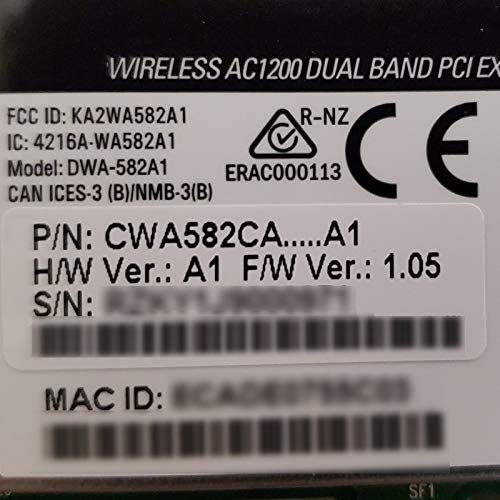 D-Link PCI Express Wireless Adapter Card AC1200 Dual Band Gigabit Ethernet Network Wi-Fi PCIe Desktop (DWA-582)