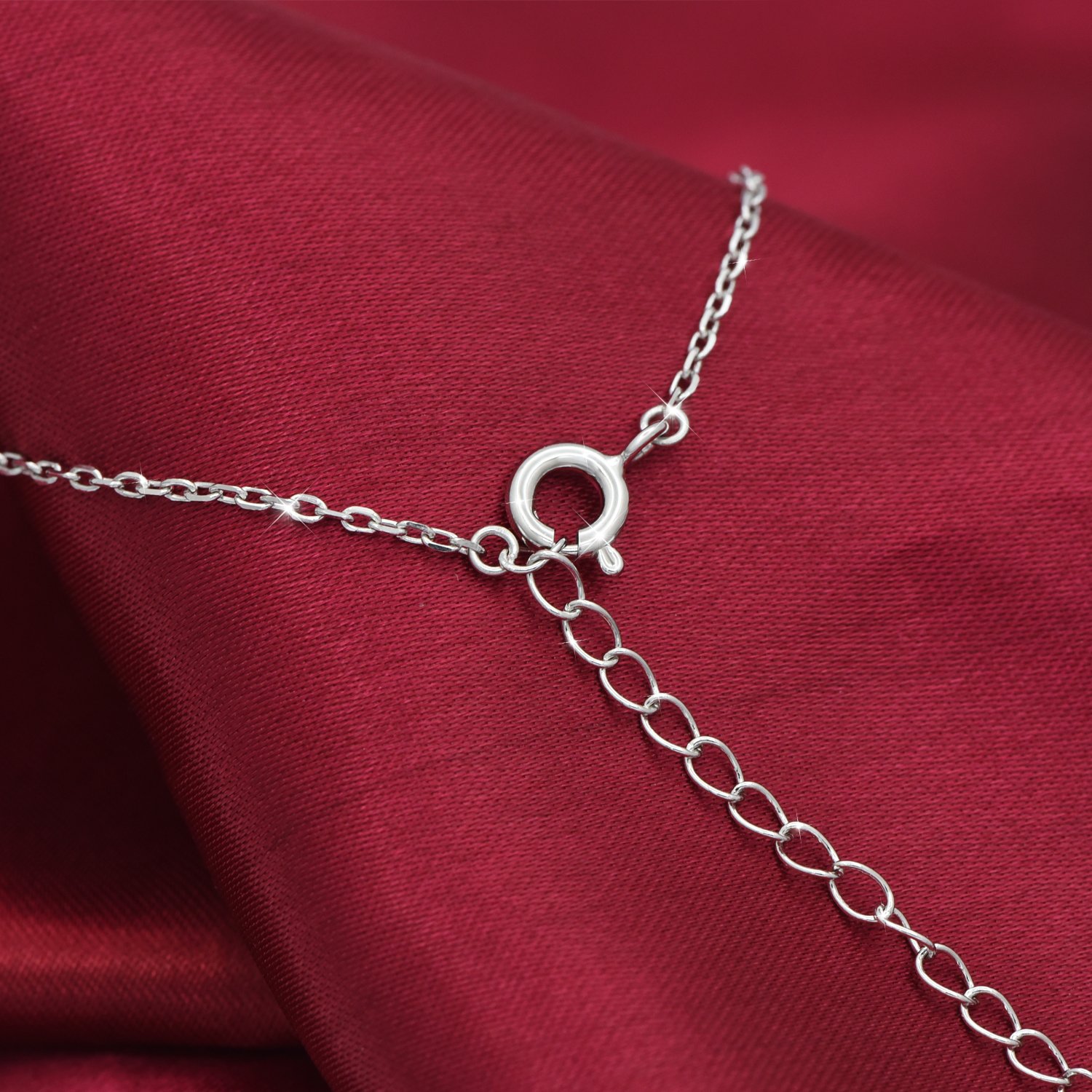 ACJNA 925 Sterling Silver Lucky Horseshoe with CZ Cute U Pendant Necklace Jewelry (U pendant Necklace)