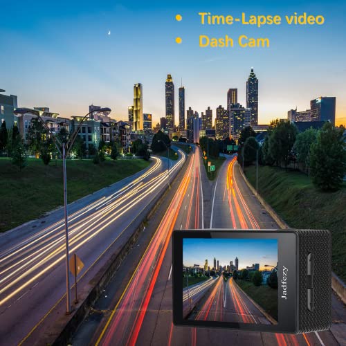 Jadfezy WiFi Action Camera Ultra HD 1080P, 12MP Sports Camera Wide-Angle 2" LCD Screen, 30m/98ft Underwater Waterproof Camera with 2 Batteries and Accessories Kit for Helmet and Bicycle etc.