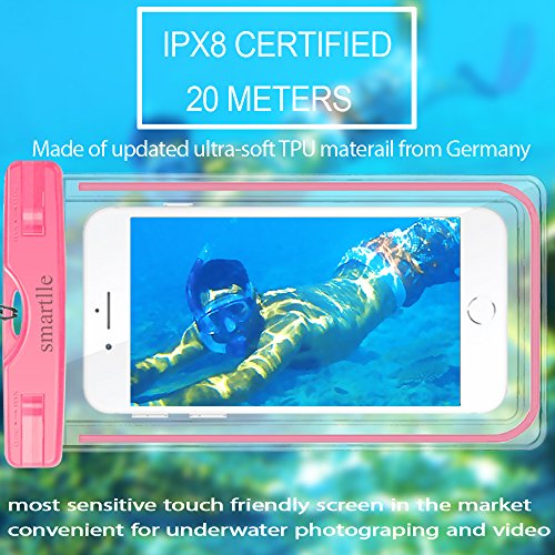Waterproof Phone Pouch Holder, Smartlle Universal Waterproof Phone case, Dry Bag Underwater Snowproof for iPhone 13 12 11 Pro Max XR,XS, 8,7,6 Plus,SE, Galaxy S22/A/Note, LG,7β, Beach Water Pool Black