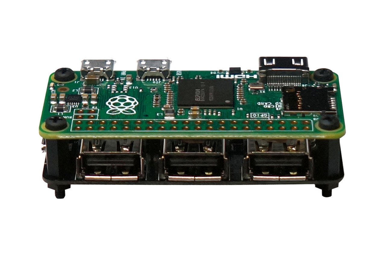 MakerSpot 4-Port Stackable USB Hub HAT for Raspberry Pi Zero V1.3 (with Camera Connector) and Pi Zero W /2W (with Bluetooth & WiFi)