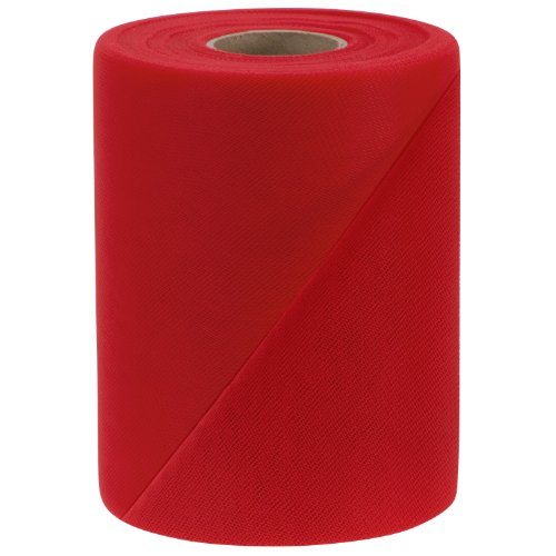Falk Fabrics Tulle Spool, 6-Inch by 100-Yard, Red