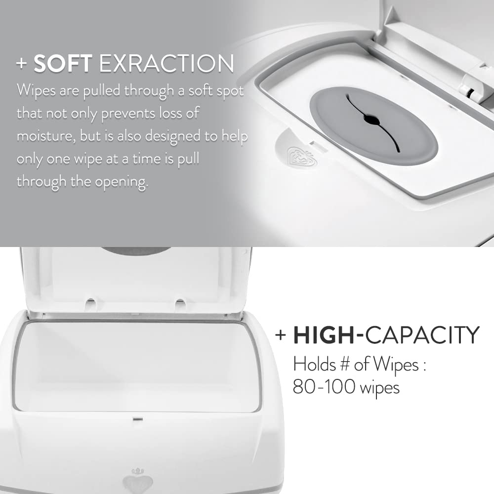 Prince Lionheart Premium Wipes Warmer, Nursery Essential, Includes the everFRESH Pillow System That Prevents Dry Out, Integrated Night Light for Night Time Changes