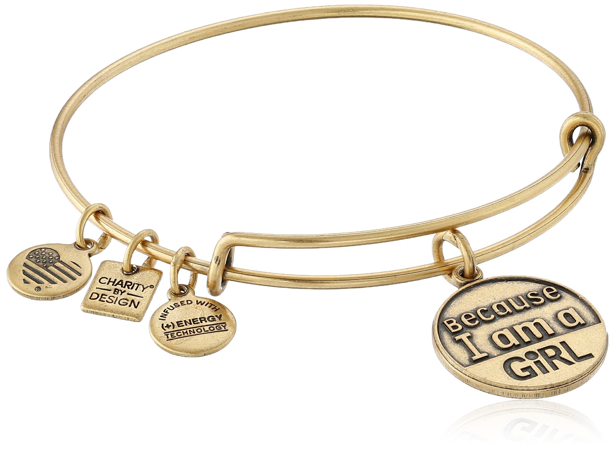 Alex and Ani "Because I Am A Girl" Rafaelian Silver-Tone Expandable Bangle Bracelet