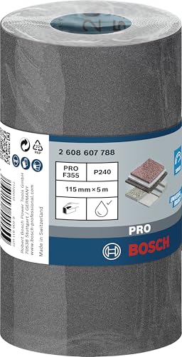 Bosch 2608607788 Sanding Roll 115mm Ø x 5m, 240 Grit, Black