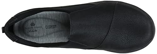 Clarks womens Sillian Paz Slip On Loafer, Black Synthetic Nubuck, 7.5 US