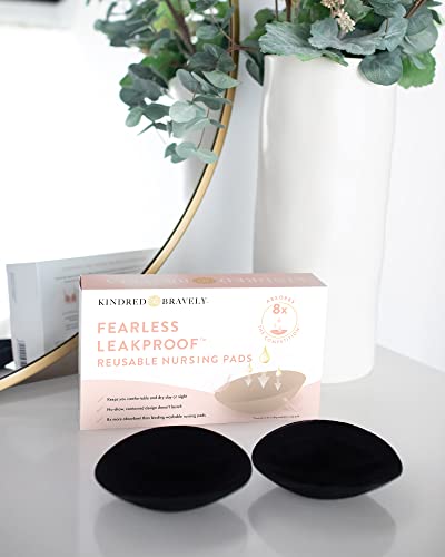 Kindred Bravely Fearless Leakproof Reusable Breast Pads | Ultra Absorbent Washable Nursing Pads 4 Pack