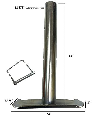 Class A Customs | TJFP-LZ-01 | Trailer Tongue Jack Exteded Reach Zinc Plated Foot Pad (2000lb Capacity) | for Campers RV and Cargo Trailers Tongue Mounted Jack