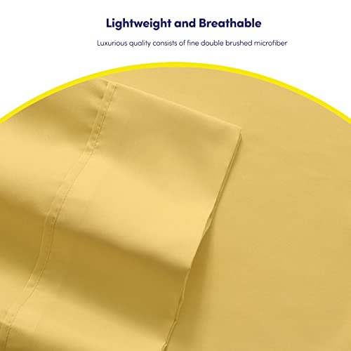 King Size Bed Sheets - 6 Piece 1500 Supreme Collection Fine Brushed Microfiber Deep Pocket King Sheet Set Bedding - 2 Extra Pillow Cases, Great Value, King, Yellow