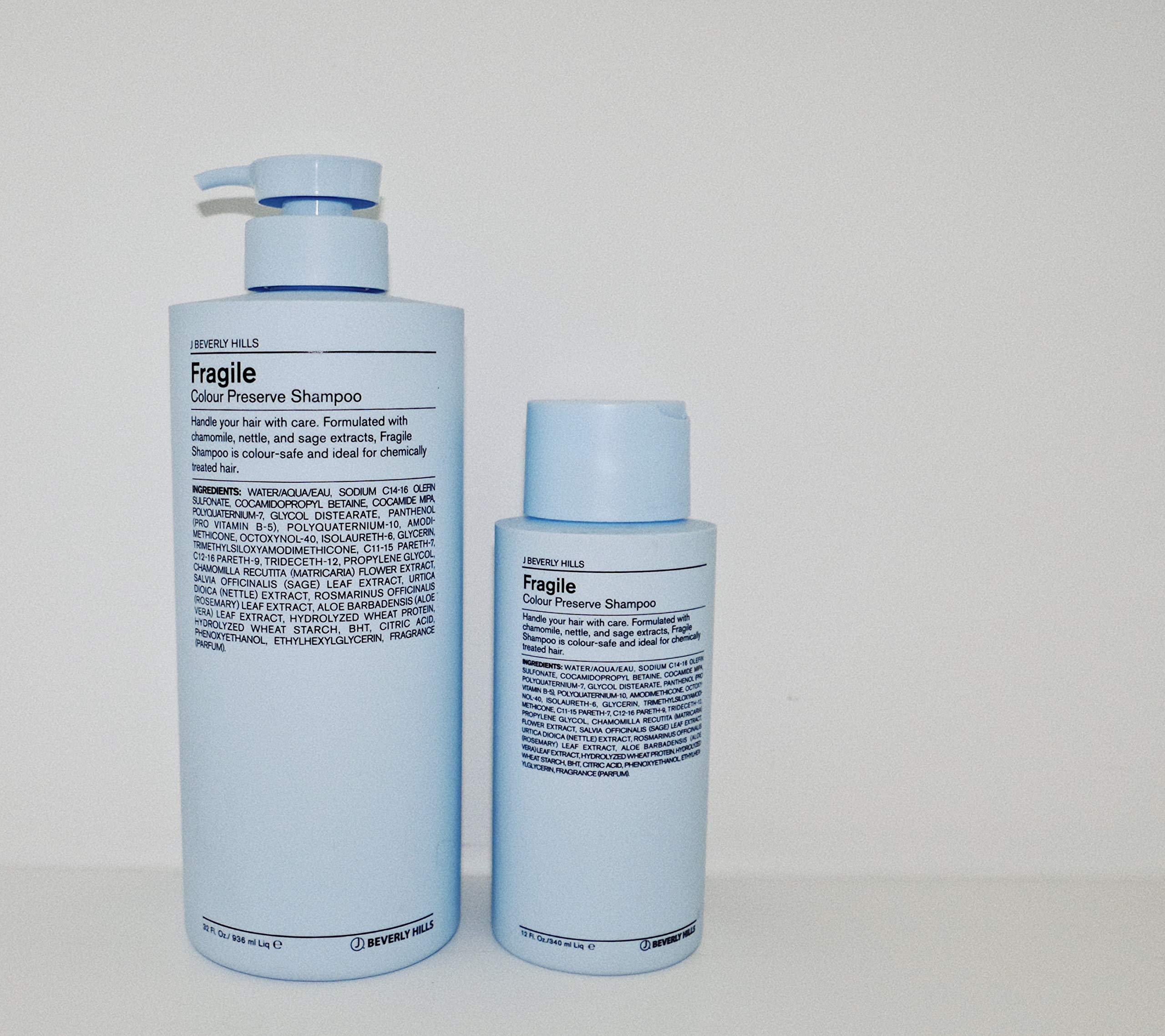 J Beverly Hills Blue Fragile Colour Preserve Shampoo with Sage Oil to Brighten Color, 12 Oz