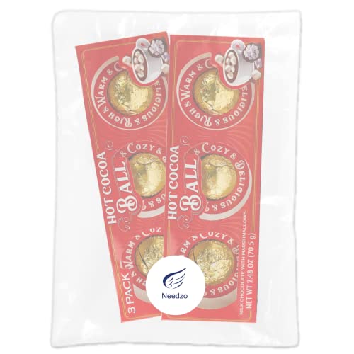 Christmas 2023 Hot Chocolate Melting Balls with Mini Marshmallows, Individually Wrapped Cocoa Melts, Holiday Themed Dessert Drink, Pack of 2, 6 Balls (Milk Chocolate)