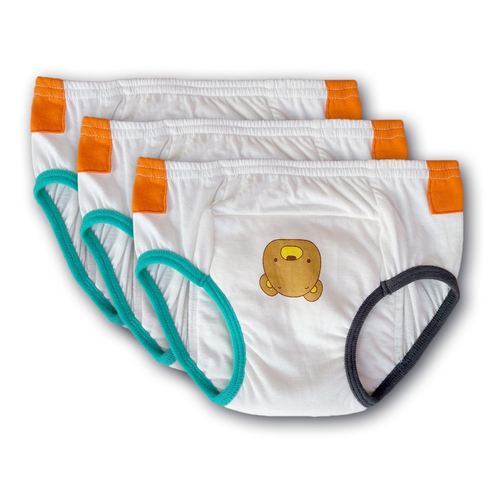 Tiny Trainers ORIGINAL - small cotton training pants, 3-pack (2T, Bear/Learn)