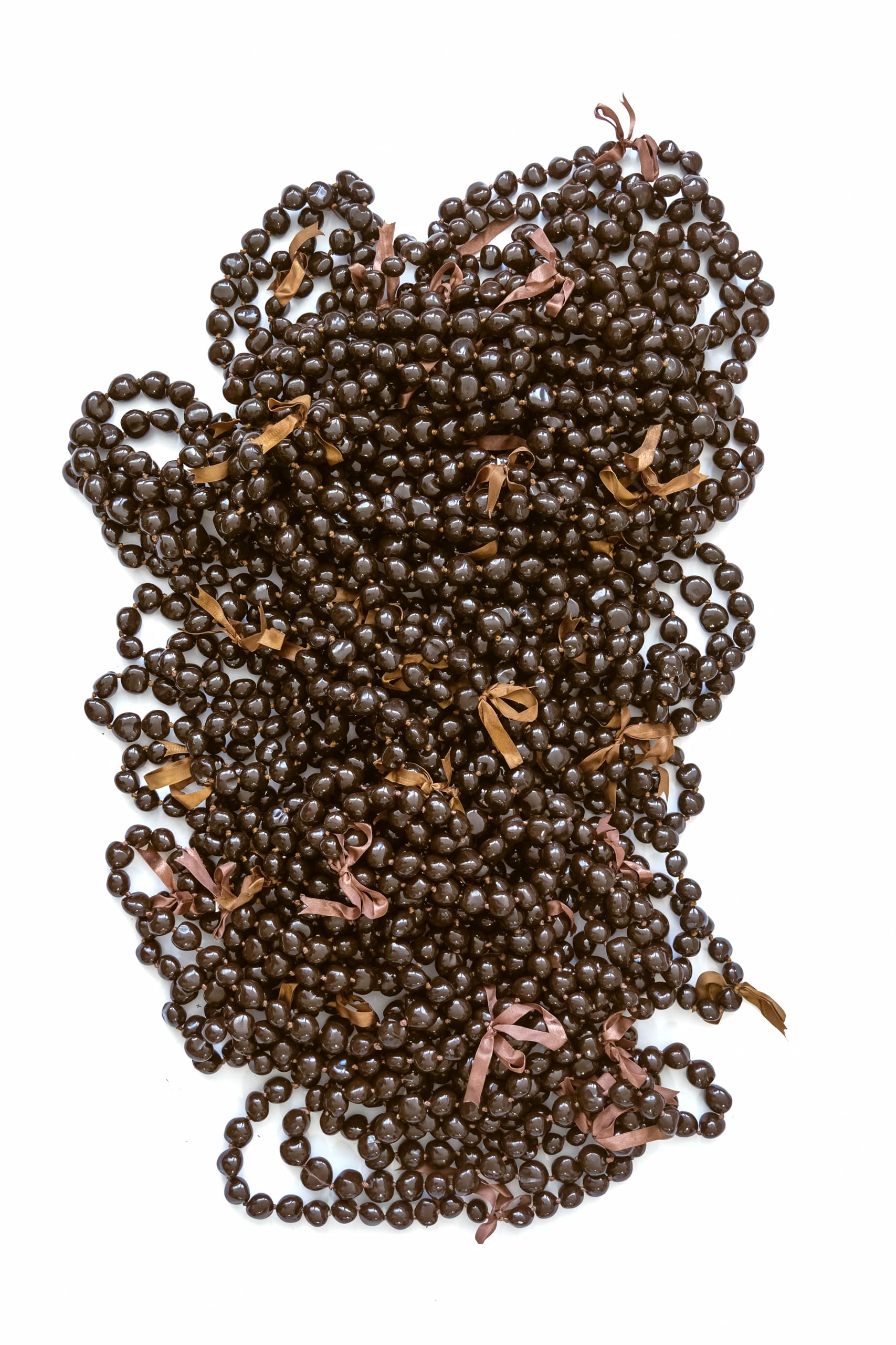 Aloha Outlet Brown Kukui Nut Lei Necklace - 10 pack
