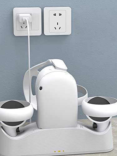 BA1 Charging Dock for 2 Magnetic Charging Station with 2 Color LED Indicator Light Wall Mount Magnetic Base Charger Charging Stand with USB-C Charge Cable BA1(White)