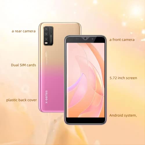 Unlocked Cell Phone,Y77 aderroo Android Smartphone, 5.72-inch IPS Full-Screen,Front and Rear Cameras,1GB RAM 8GB ROM,Only Supports Dual SIM Card Frequency Band of 3GWCDMA:850/2100MHZ(red)