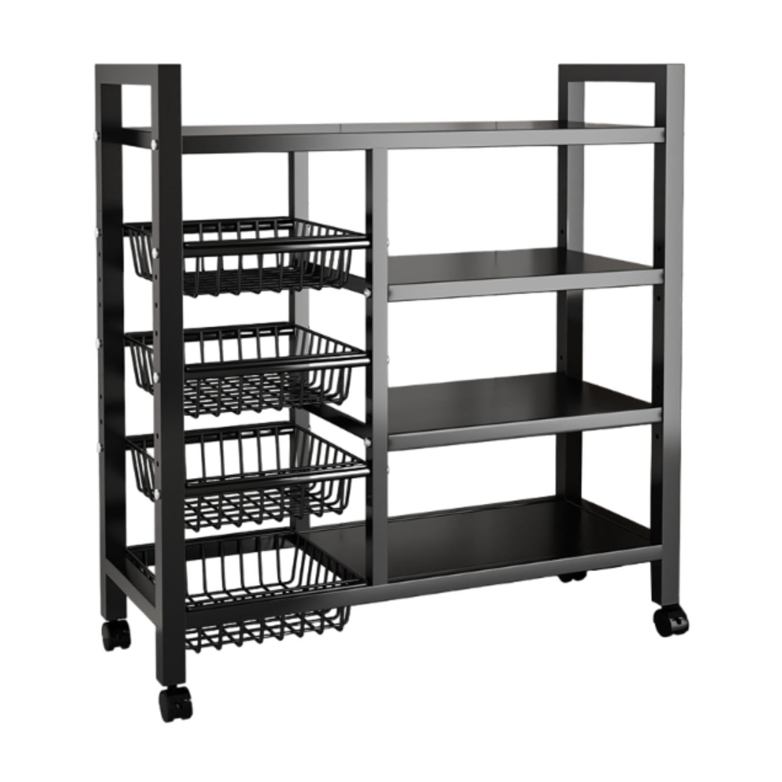 Bothyi Storage Shelves with Wheels, Kitchen Organizer Shelf, Metal Shelving Rack for Closet, Garage, House Warming Gifts, 80cmx135cm