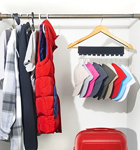 hat organizer for closet 2pcs - Cap Organizer Holder for Hanger & Closet, 10 caps hat hanger for baseball caps Upgrade your clothes hanger to a cap organizer hanger and maximize your closet storage