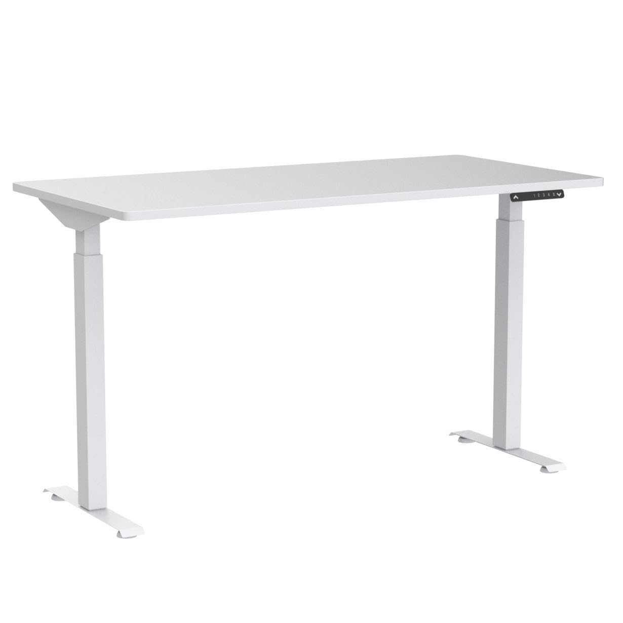 ALFA FURNISHING Dual Motor Standing Desk, 60x30 Inches Electric Adjustable Height Desk for Home Office, Sit Stand Desk with 4 Pre-Set Memory (Cloud White Top + White Frame)