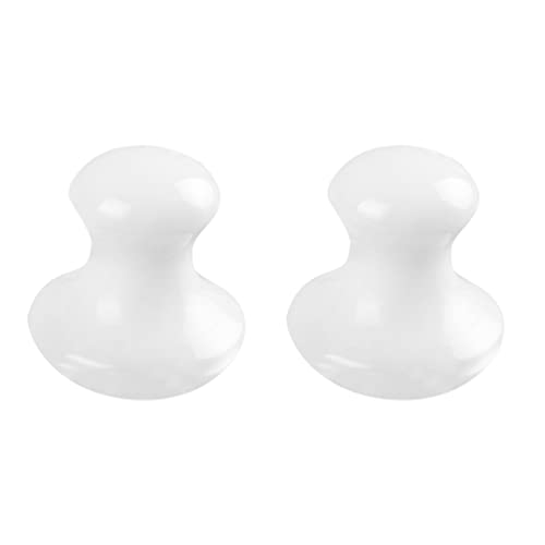 Uonlytech 2Pcs Gua Sha Tools Quartz Mushroom Face Massager Health Jade Stones Mushroom Scraping Massage Tool for Women Home Spa, White