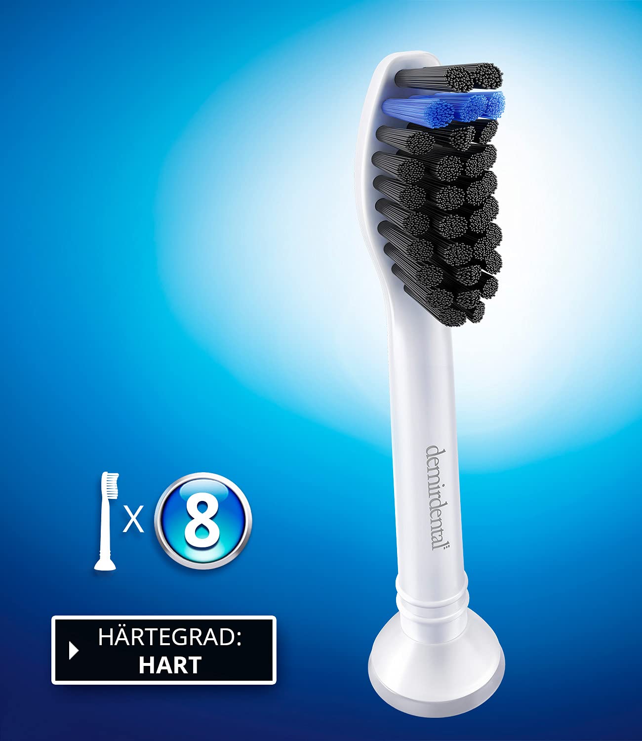 Toothbrush Heads Active Charcoal Hard Compatible with Philips Sonicare Toothbrush Heads - Replacement Heads for Natural Cleaning - Hard Brush Heads - White - HX9058-8 Pack