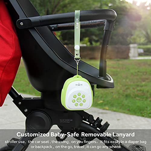 KIOZZIK Portable Sound Machine with Lullabies, White Noise Machine for Sleeping Baby, Kids, Adults, 26 Soothing Nature Sounds, USB Rechargeable, Timer & Memory Features, for Travel, On-The-Go