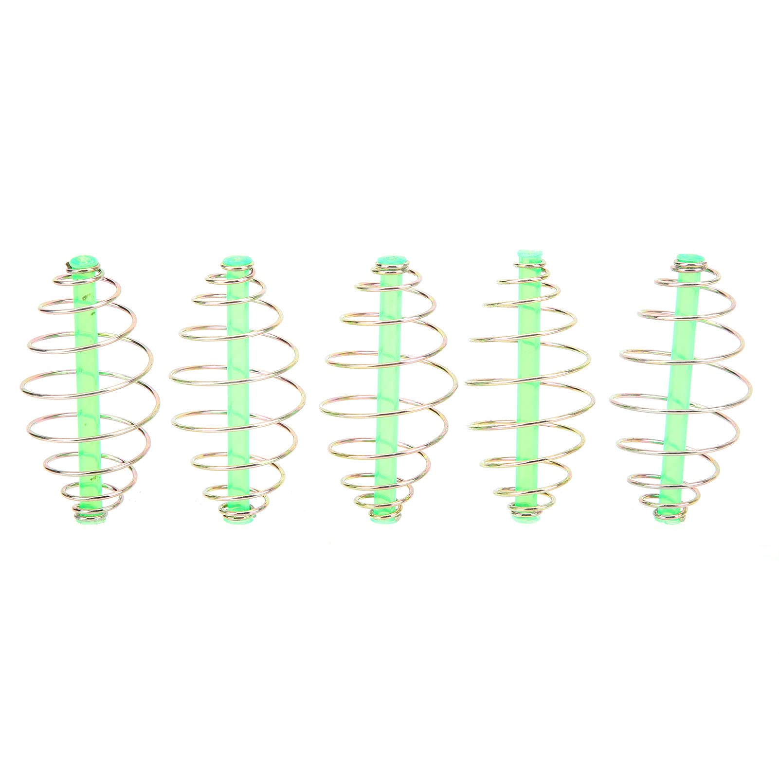Alomejor 10PC Bait Thrower Fishing Feeder Spring Coil Inline Feeder Coil Inline Metal Bait Thrower Feeder Fishing Tackle(M)