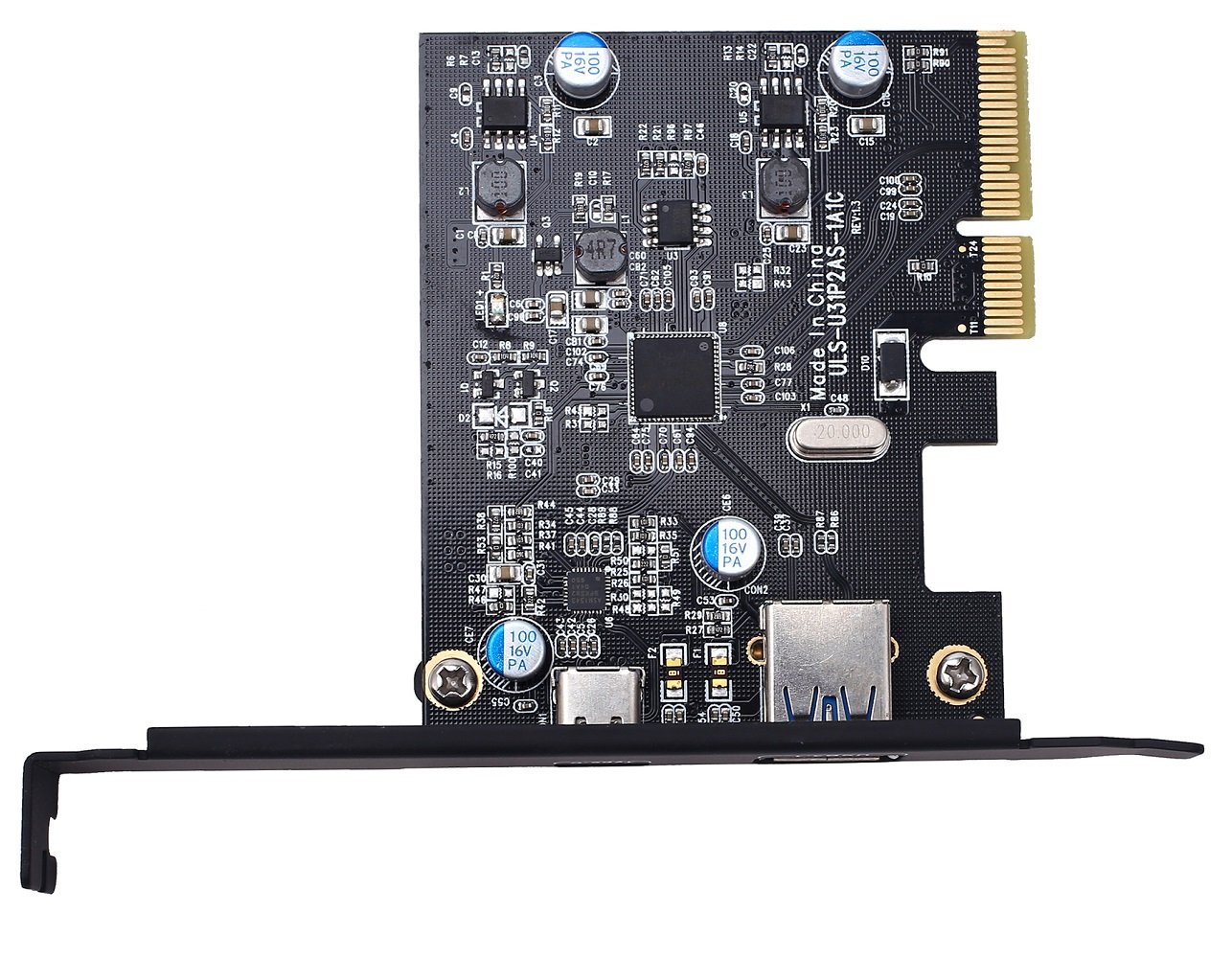 TOTOVIN PCI-E PCI Express to USB 3.1 Gen 2 (10 Gbps) Type A+Type C Expansion Card Asmedia Chipset for Windows 7/8/8.1/10/Linux Kernel (Type A+Type C)