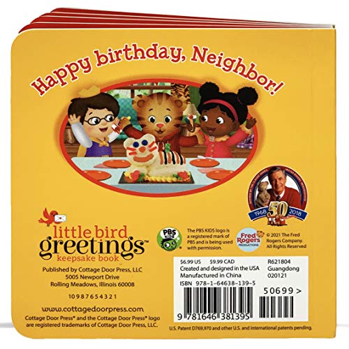 Daniel Tiger Happy Birthday: Little Bird Greetings, Greeting Card Board Book with Personalization Flap, Gifts for Birthdays