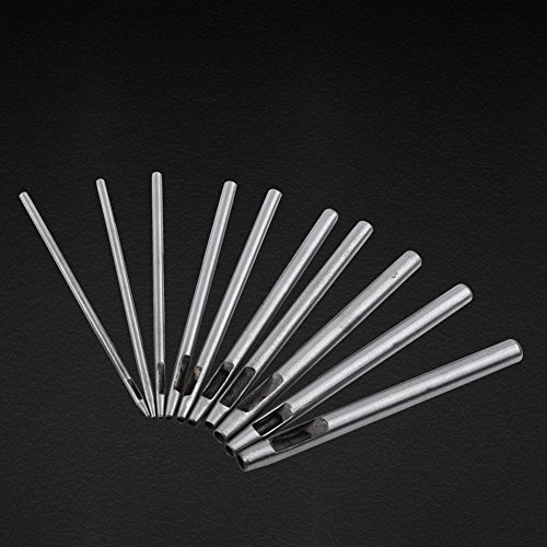 Punch Leather Tool Round Hollow Puncher Hole Craft Set for Leathercraft Belt 0.5-5mm