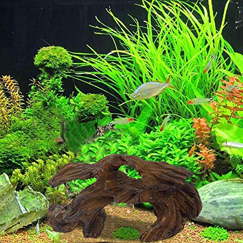 Tfwadmx 4 Pcs Aquarium Resin Driftwood Decoration Log Fish Tank Cave Hideout Wood Decor Freshwater Betta Ornament Aquarium Decorations