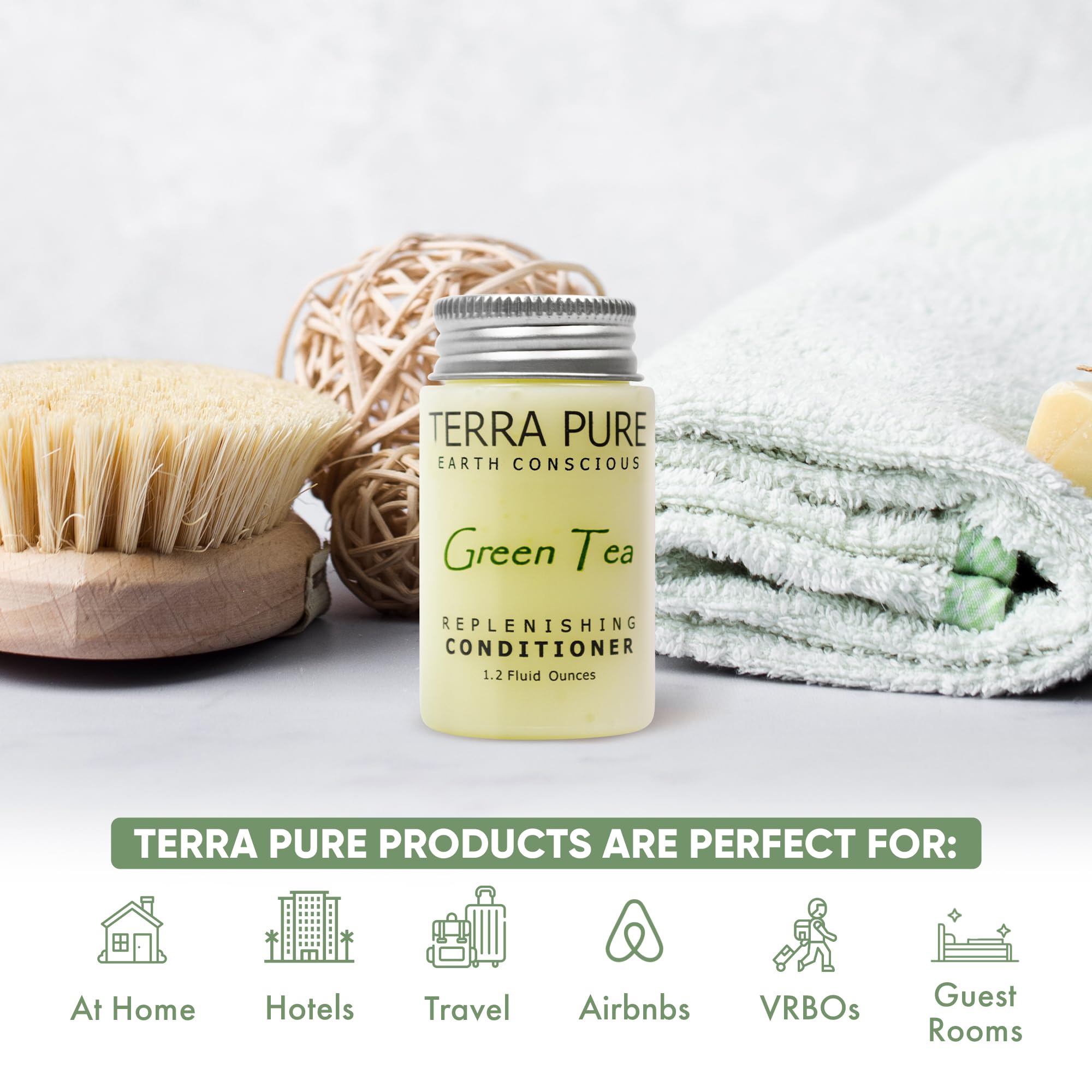 Terra Pure Green Tea Conditioner, 1.2 Oz. In Jam Jar With Organic Honey And Aloe Vera (Case of 300)