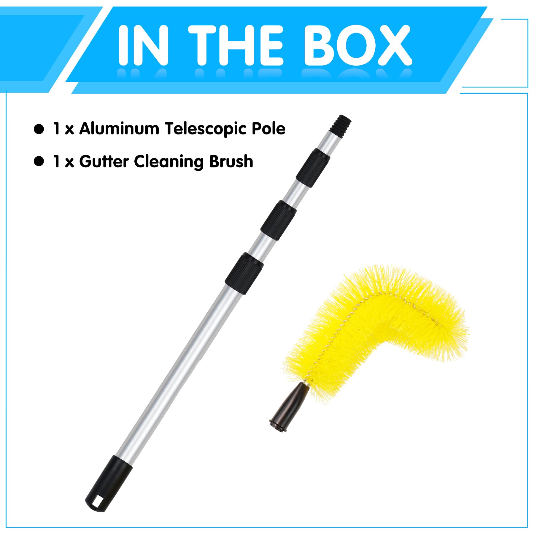 Air Jade Gutter Cleaning Brush, Extendable Roofing Gutter Cleaning Tools from The Ground, 5.5 Ft Long Gutter Cleaning Tool Easy Cleaning Leaves and Debris