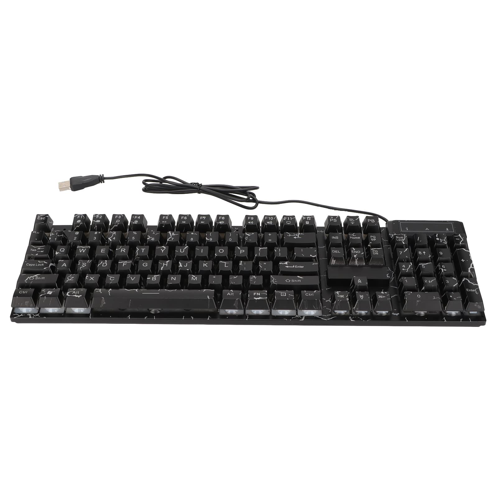 Acogedor USB Wired Mechanical Gaming Keyboard, 104 Keys RGB Colorful Lighting Portable Mechanical Keyboard with Suspended Keycaps for PC Computer Gamer