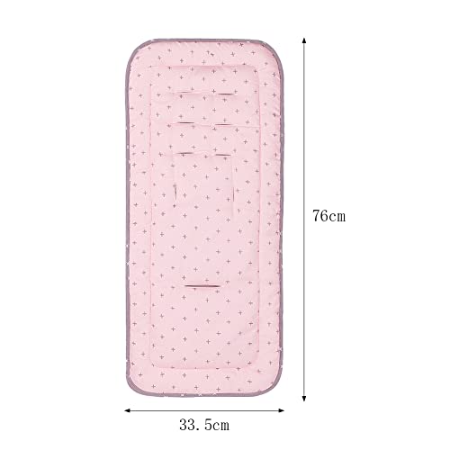 Baby Stroller Seat Liner Kids Pushchair Seat Cushion Mat Universal Breathable Stroller Liner Insert Stroller Cushion Pad Thick Cotton Stroller Liner Seat Pad Cover for (Pink&Gray)