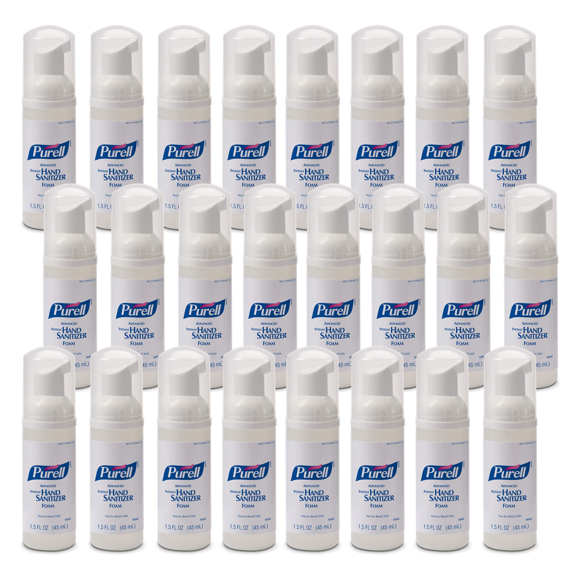 PURELL Advanced Hand Sanitizer Foam, 45 mL Portable, Travel Sized Sanitizer Foam Pump Bottle (Pack of 24) – 5692-24