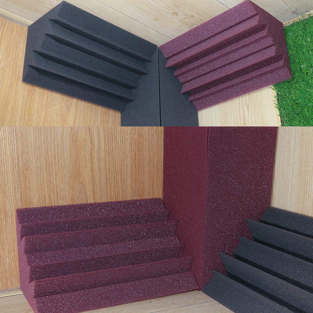 Acoustic Foam Bass Trap Studio Corner Wall 12" X 7" X 7" (4 PACK)