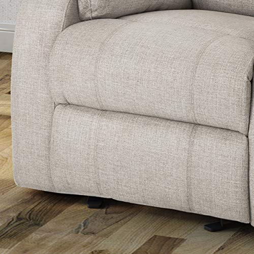 Christopher Knight Home Michelle Gliding Recliner,Stainless Steel, Beige + Black